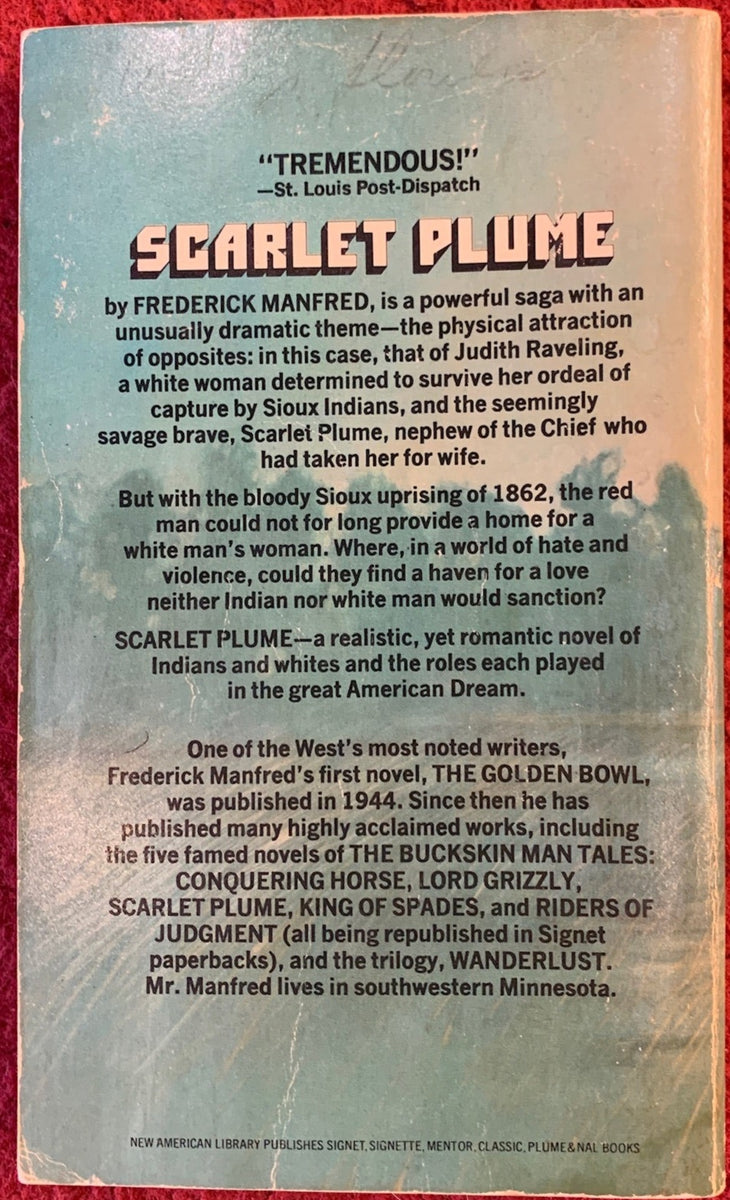Scarlet Plume, Frederick Manfred, 1973, Signet* – Center For Lost Objects